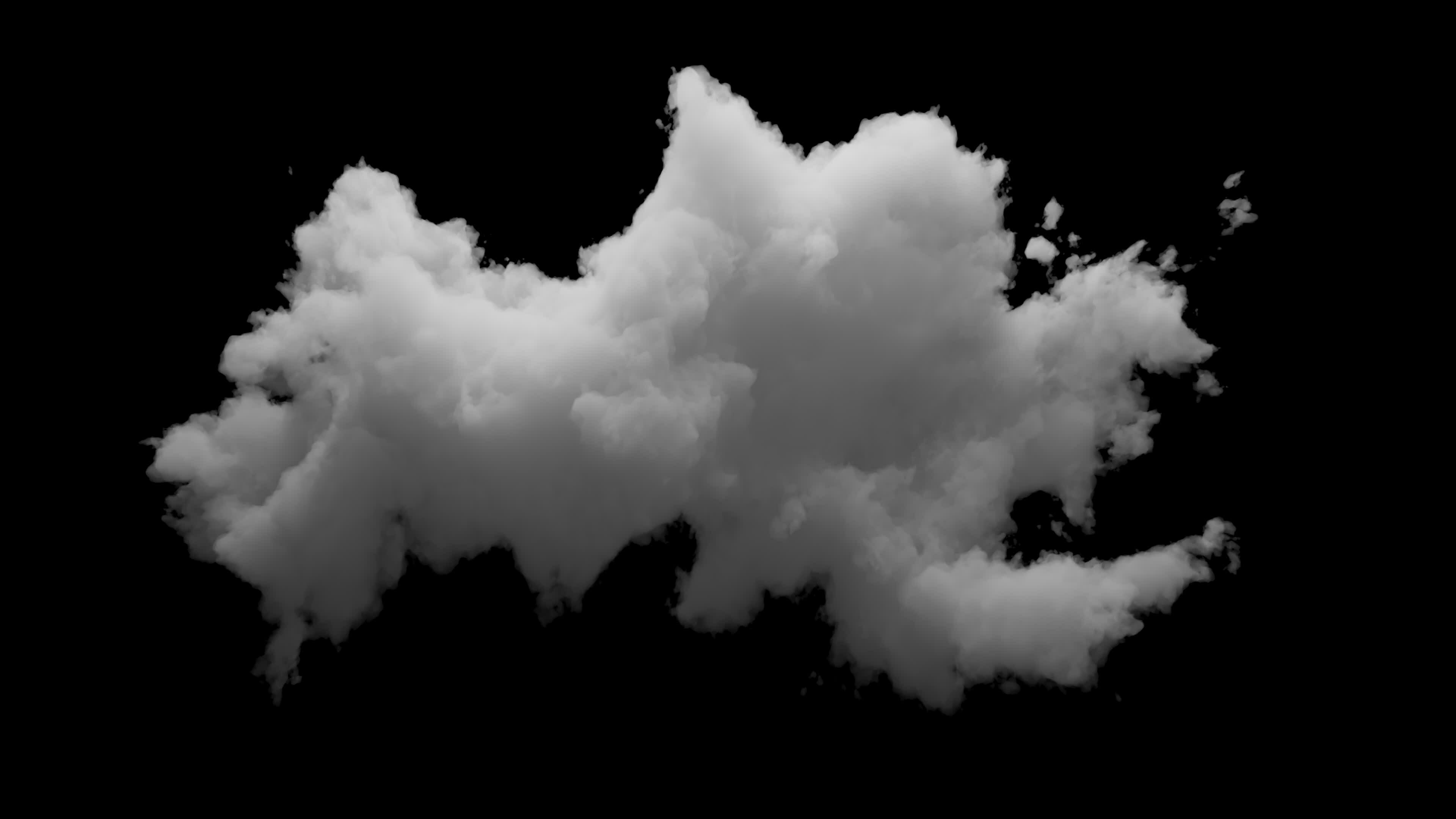 3D Cloud with alpha channel and looping animation. Slowly transforms in ...
