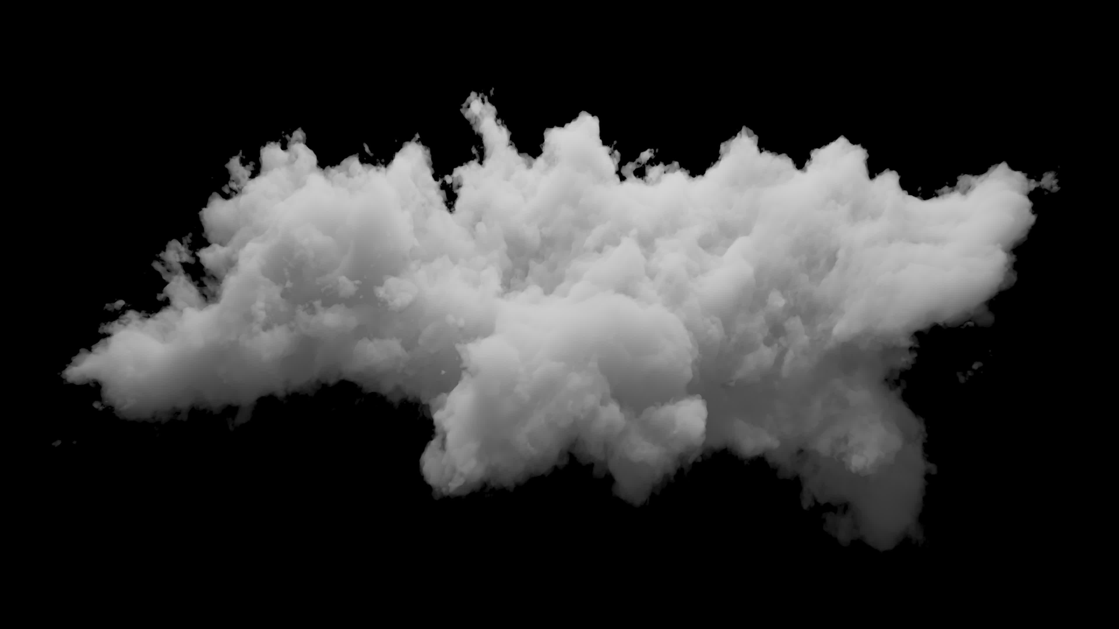 3D Cloud with alpha channel and looping animation. Slowly transforms in ...