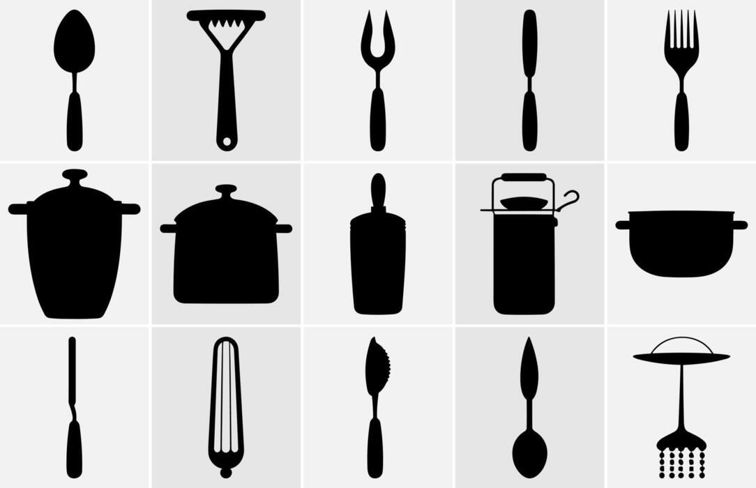 Kitchen Tools Silhouette Vector Art, Icons, and Graphics for Free Download