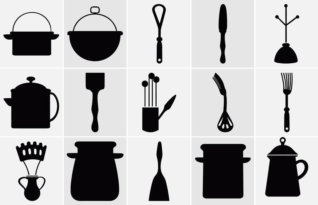Kitchen Tools Silhouette Vector Art, Icons, and Graphics for Free Download