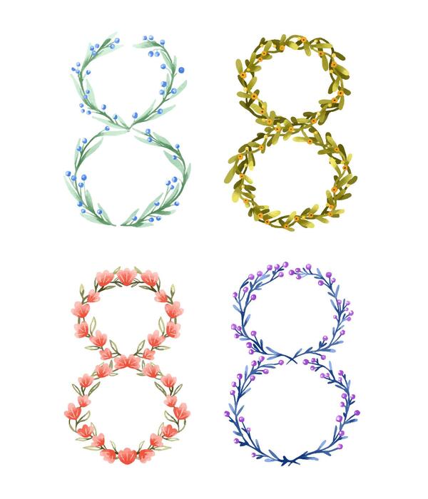 Floral Numbers Vector Art, Icons, and Graphics for Free Download