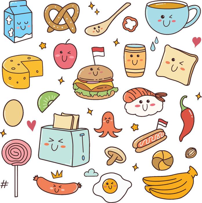 Snack Doodle Vector Art, Icons, and Graphics for Free Download
