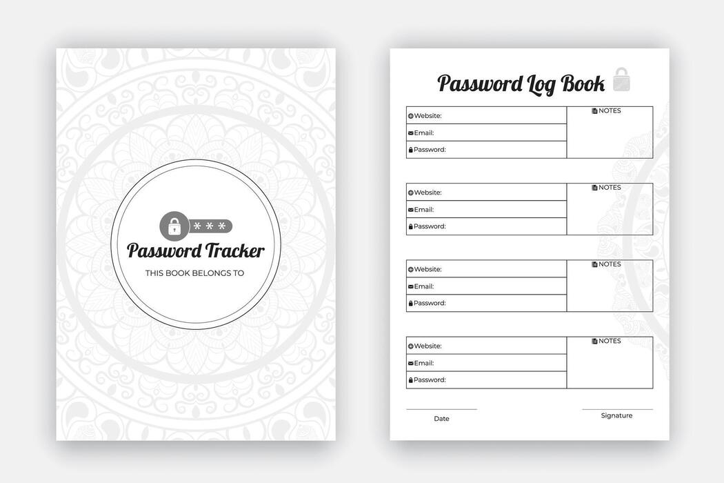 Password Log Book Vector Art, Icons, and Graphics for Free Download