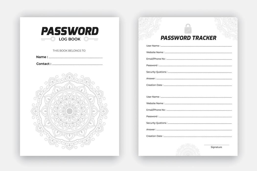Password Log Book Vector Art, Icons, and Graphics for Free Download