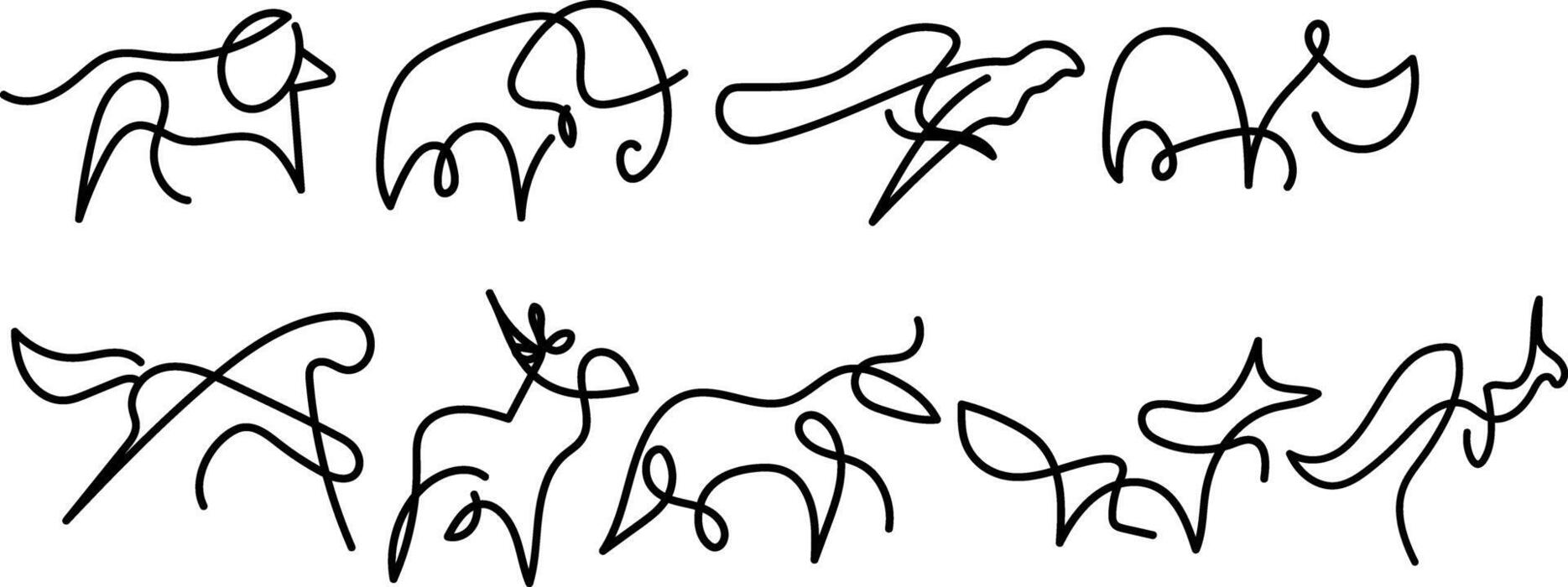 Continuous Line Drawing Animal Vector Art, Icons, and Graphics for Free ...