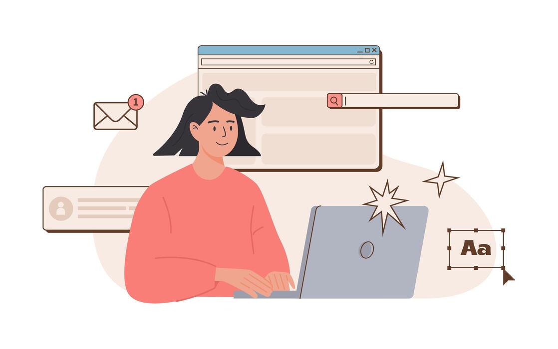 Person Using Computer Vector Art, Icons, and Graphics for Free Download