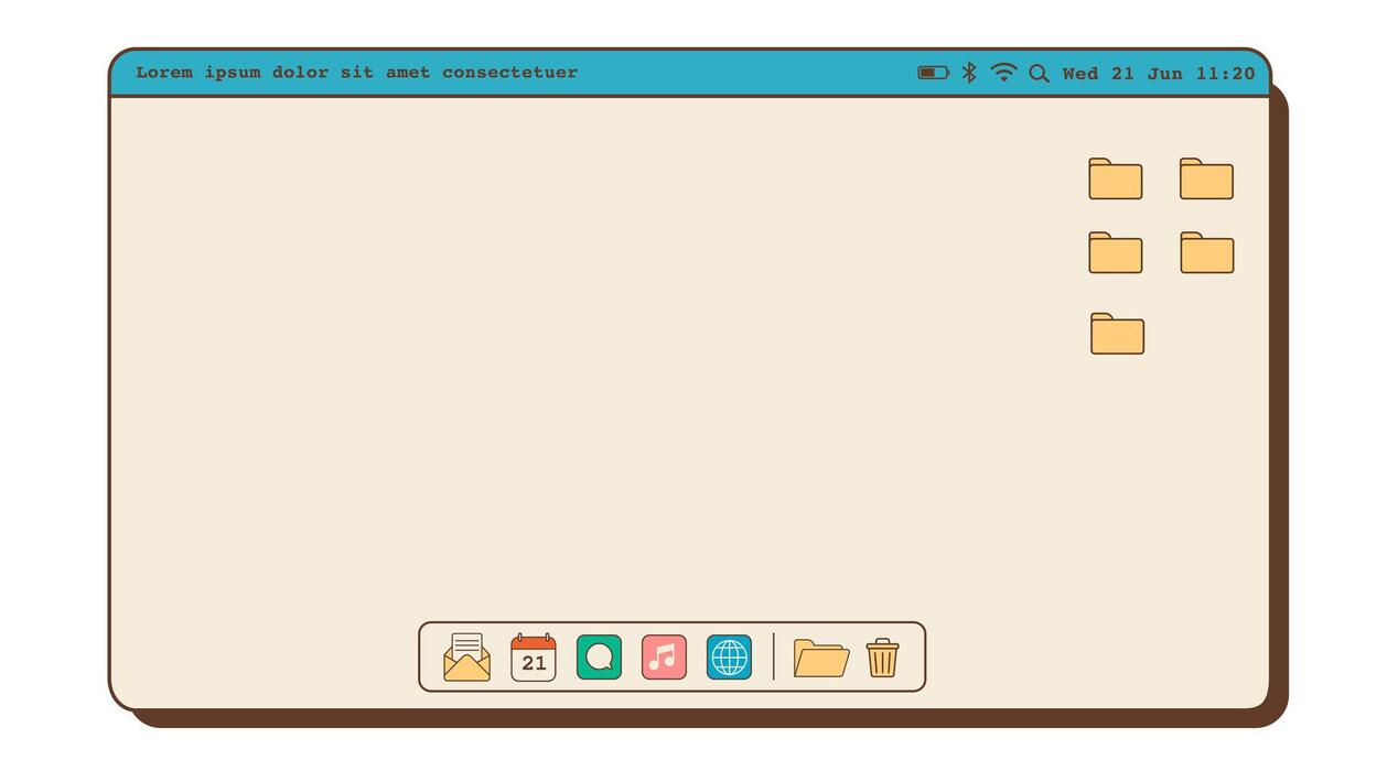 Retro Computer Interface Vector Art Icons And Graphics For Free Download