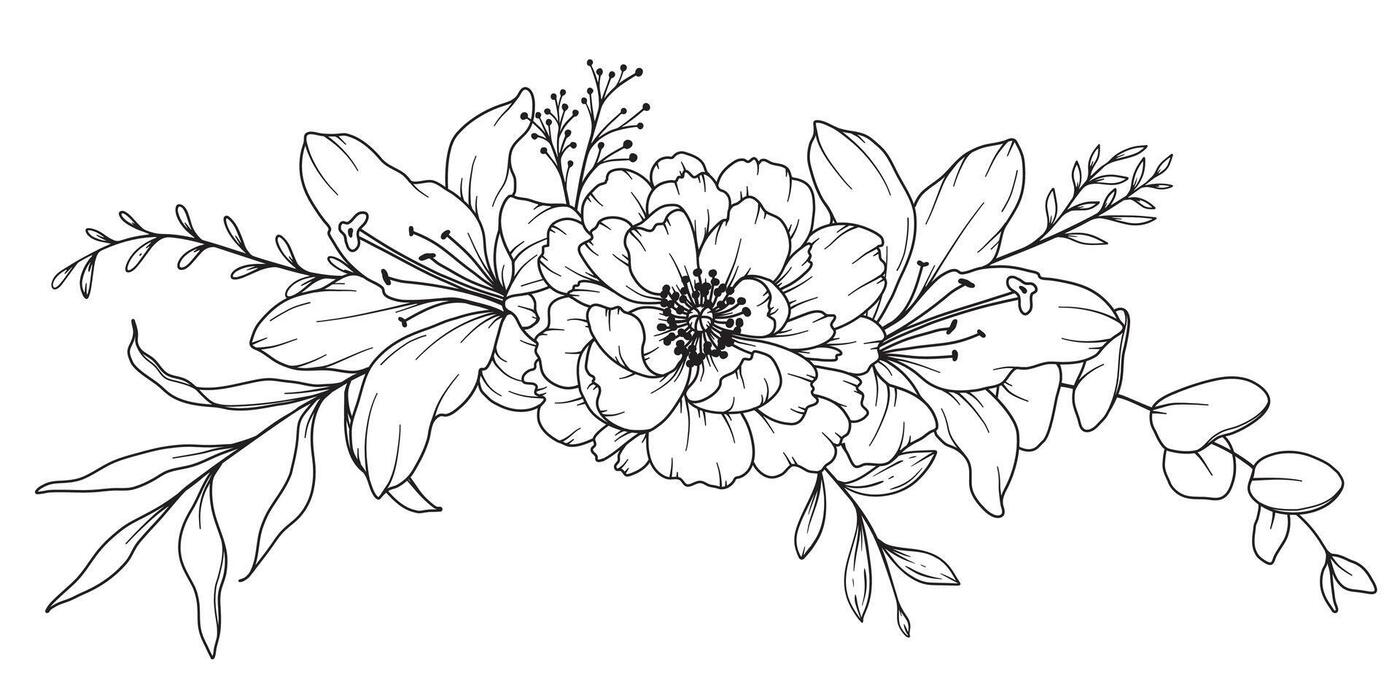 Black Line Flower Vector Art, Icons, and Graphics for Free Download
