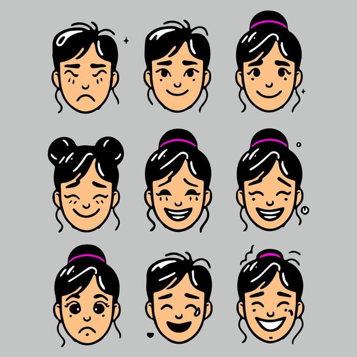 Cute Facial Expressions Vector Art, Icons, and Graphics for Free Download