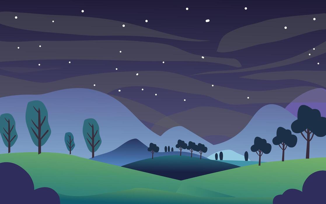 Night Sky Landscape Vector Art, Icons, and Graphics for Free Download