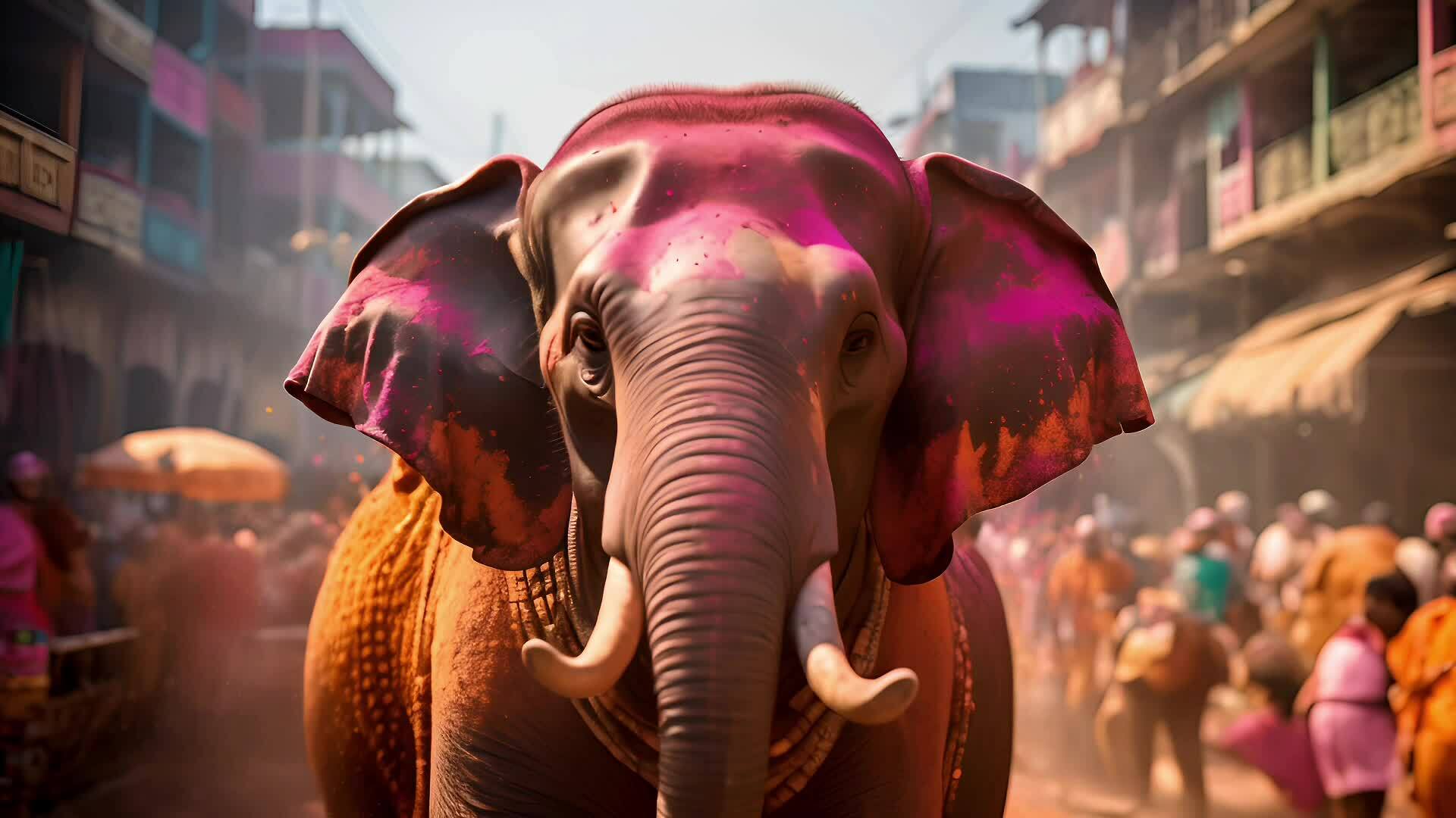Pink Elephant Stock Video Footage for Free Download