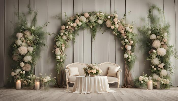 Wedding Backdrop Aesthetic Flower Decoration Indoor Studio Background ...