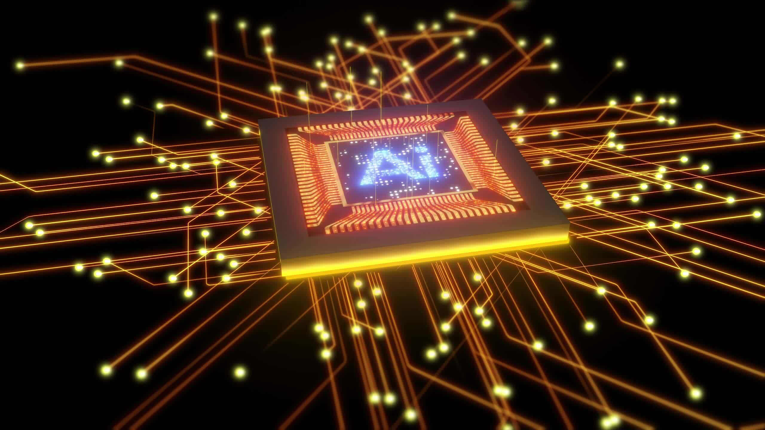 AI-powered Arm CPU Circuit board. Central Computer Processors concept Technology background ...