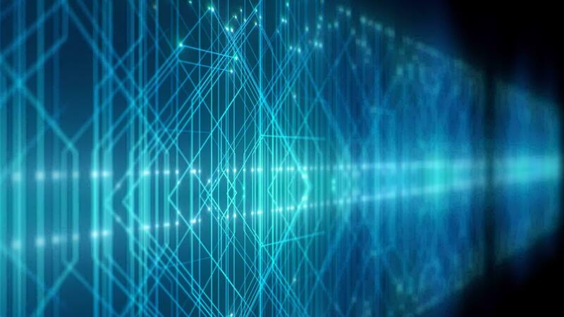 Microchip Circuit Board Neural Network Ai Technology Cloud Computing Bits Internet 5g Blue