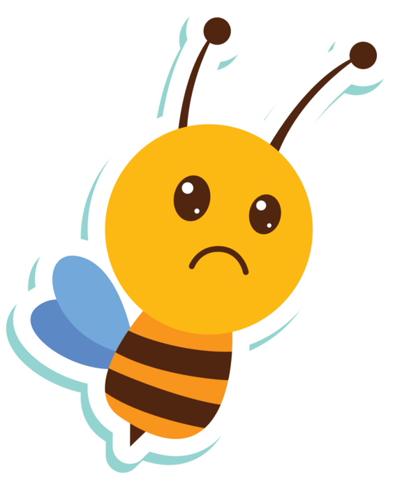 Sad Bee Vector Art, Icons, and Graphics for Free Download