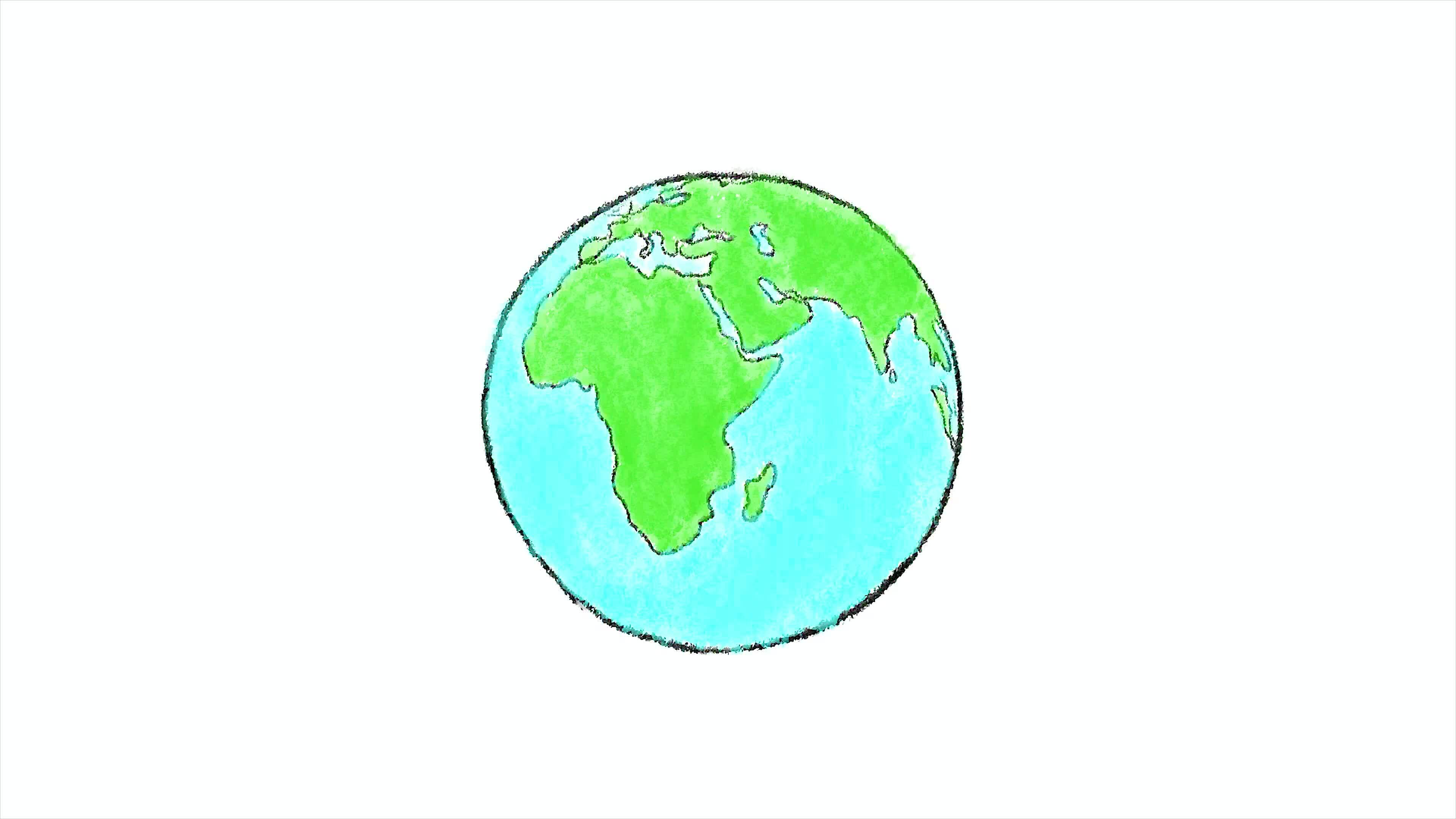 Planet Earth Spinning Seamless Loop Animation. Endless 2D Drawing ...