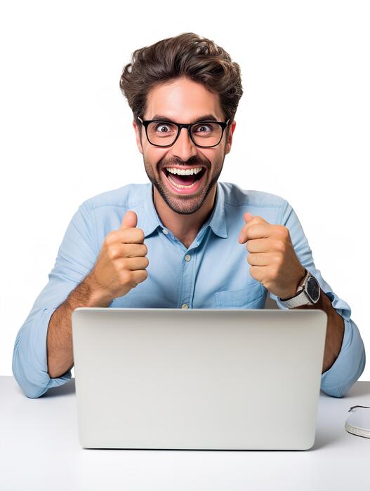 Happy Man At Computer Stock Photos, Images and Backgrounds for Free ...