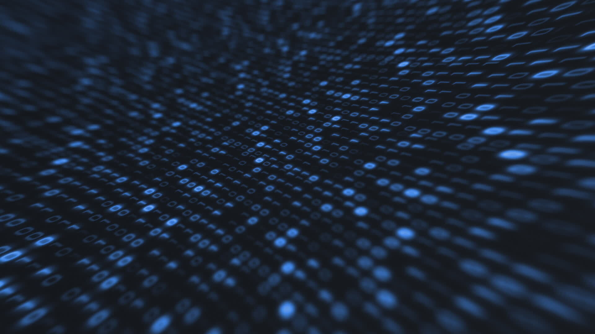 A Matrix Of Glowing Blue Computer Binary Code Ones And Zeros With