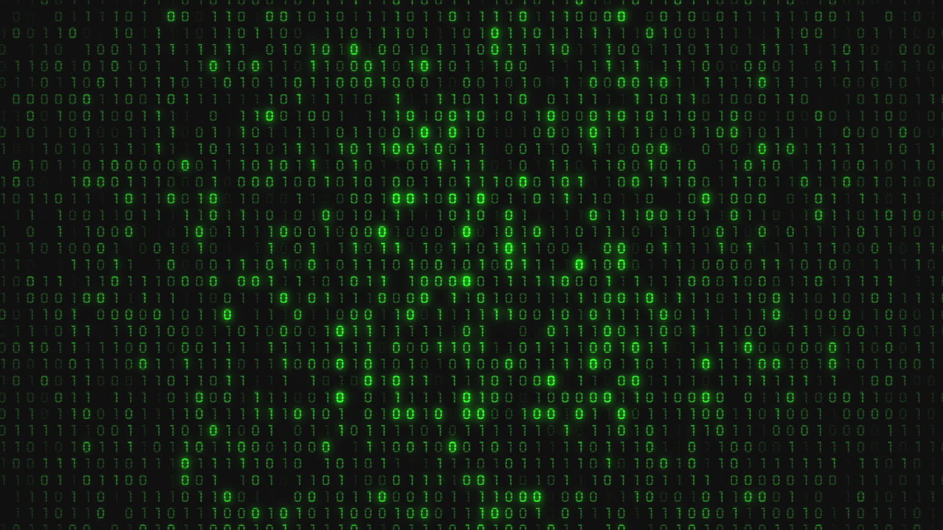 Realistic CRT Monitor styled green binary code motion background ...