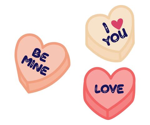 Valentine Candy Hearts Vector Art, Icons, and Graphics for Free Download