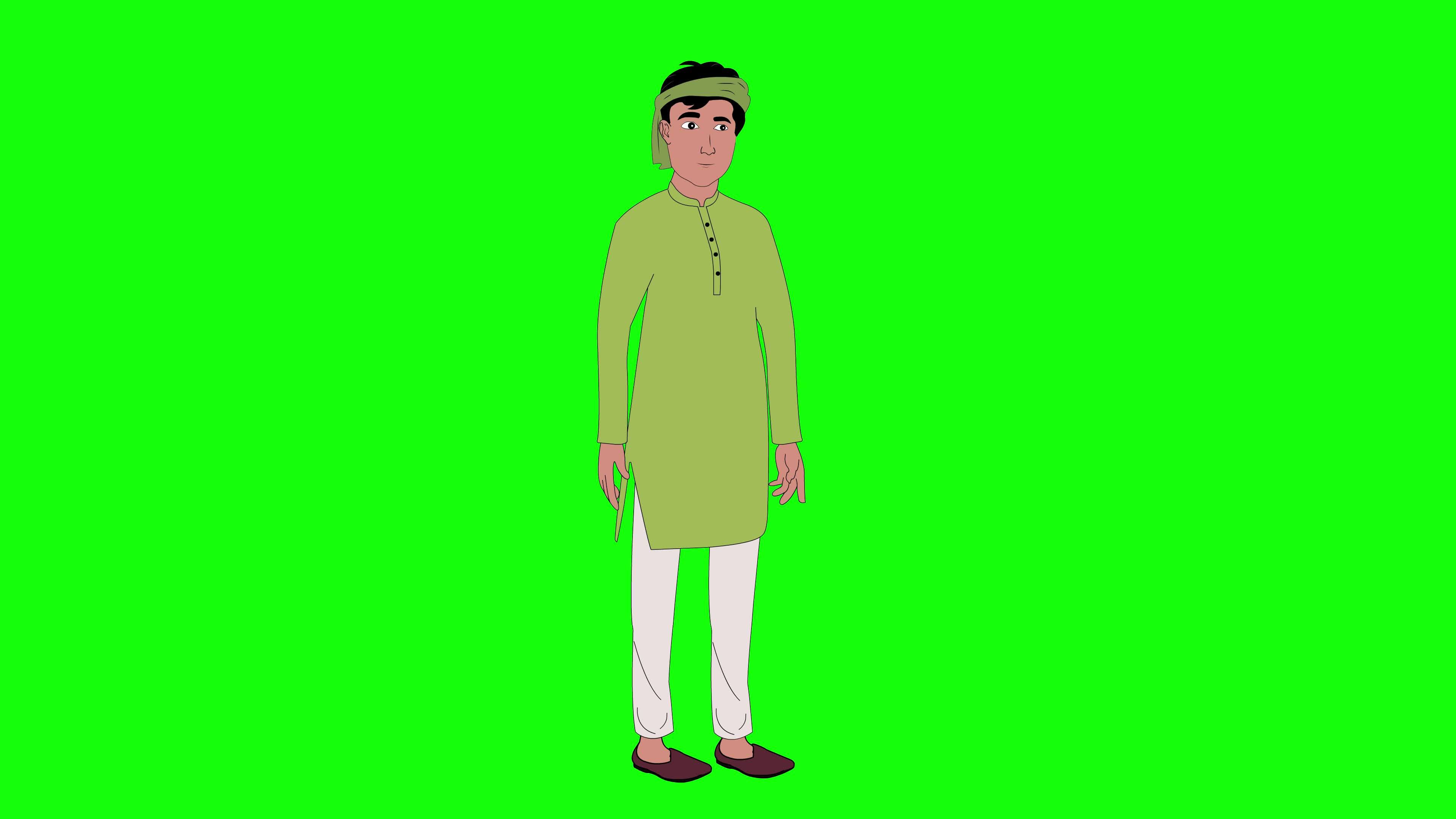 indian village man cartoon character lip-sync animation loop video 37211064 Stock Video at Vecteezy