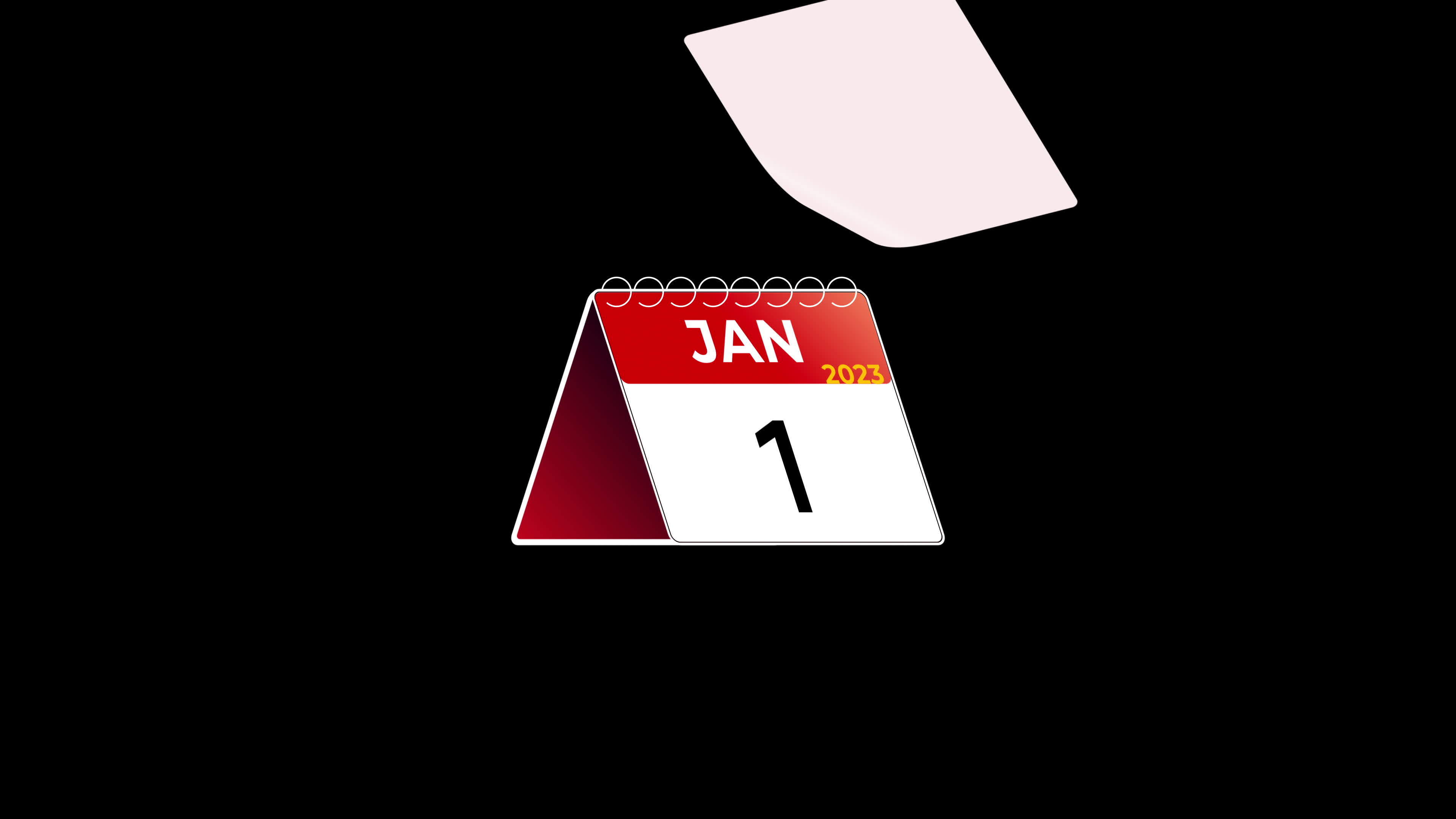 Calendar page flip with December 31st to January 1st on black ... Calendar page flip with December 31st to January 1st on black ...