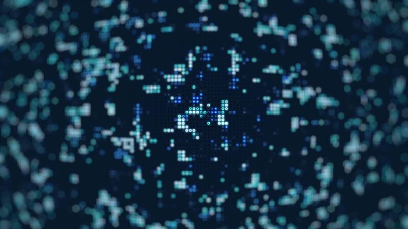 Digital Cyber Space With Particles And Digital Data Network Connections