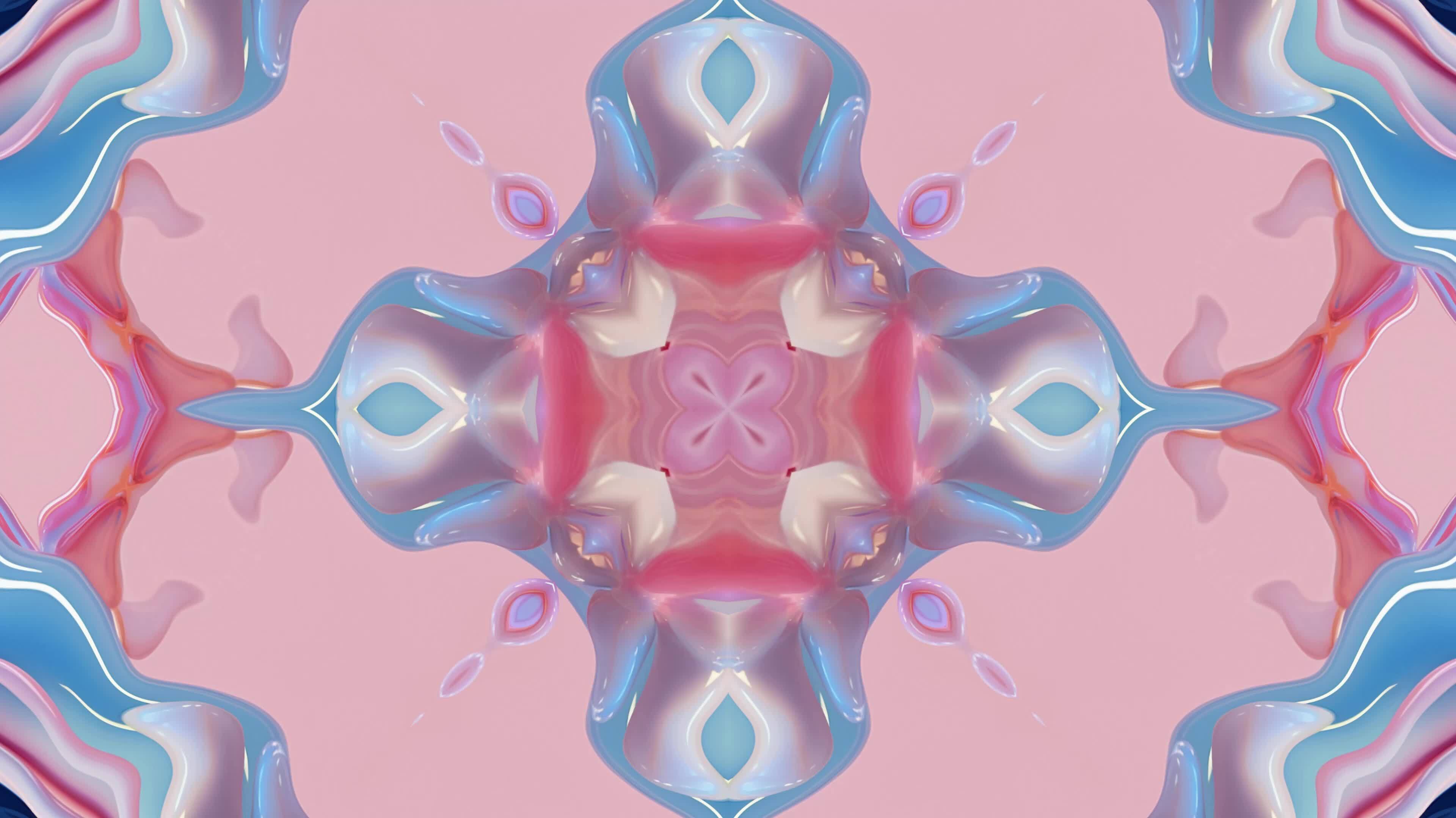 Abstract Color Background With Symmetrical Repeating Patterns Seamless Looping Animation