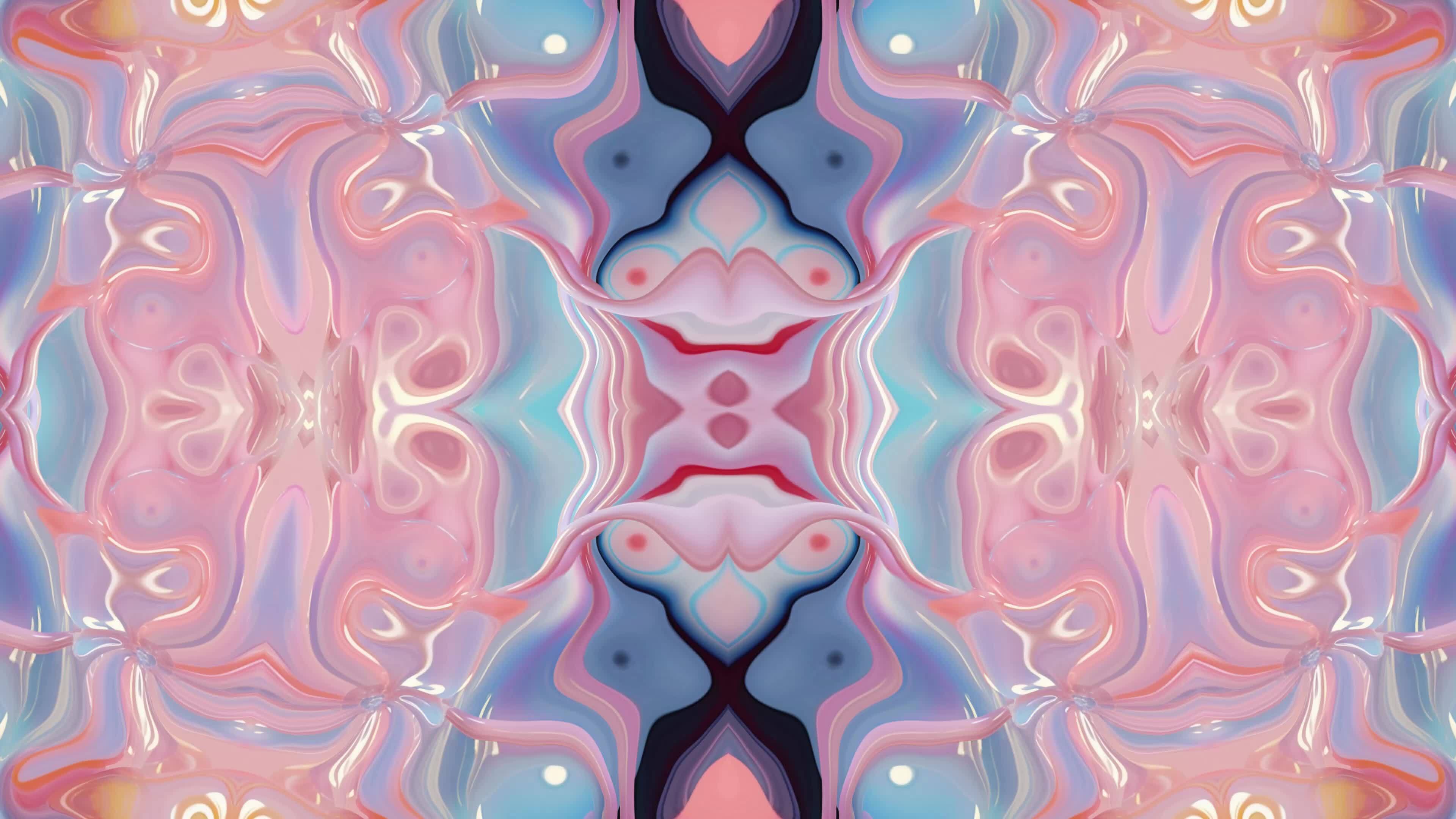 Abstract Color Background With Symmetrical Repeating Patterns Seamless Looping Animation