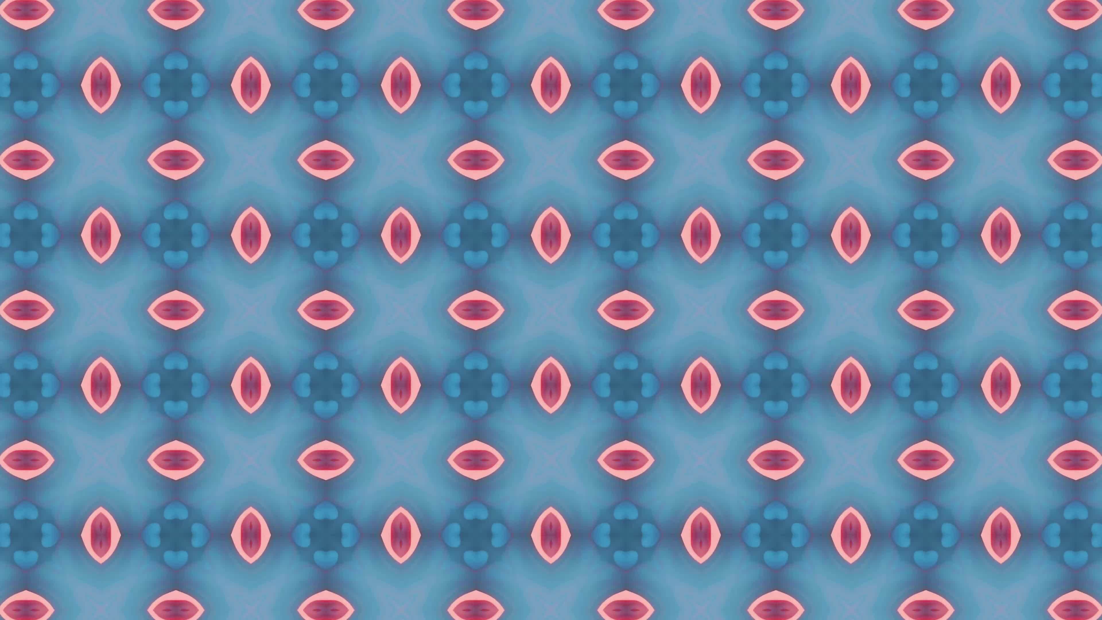 Abstract Color Background With Symmetrical Repeating Patterns Seamless Looping Animation