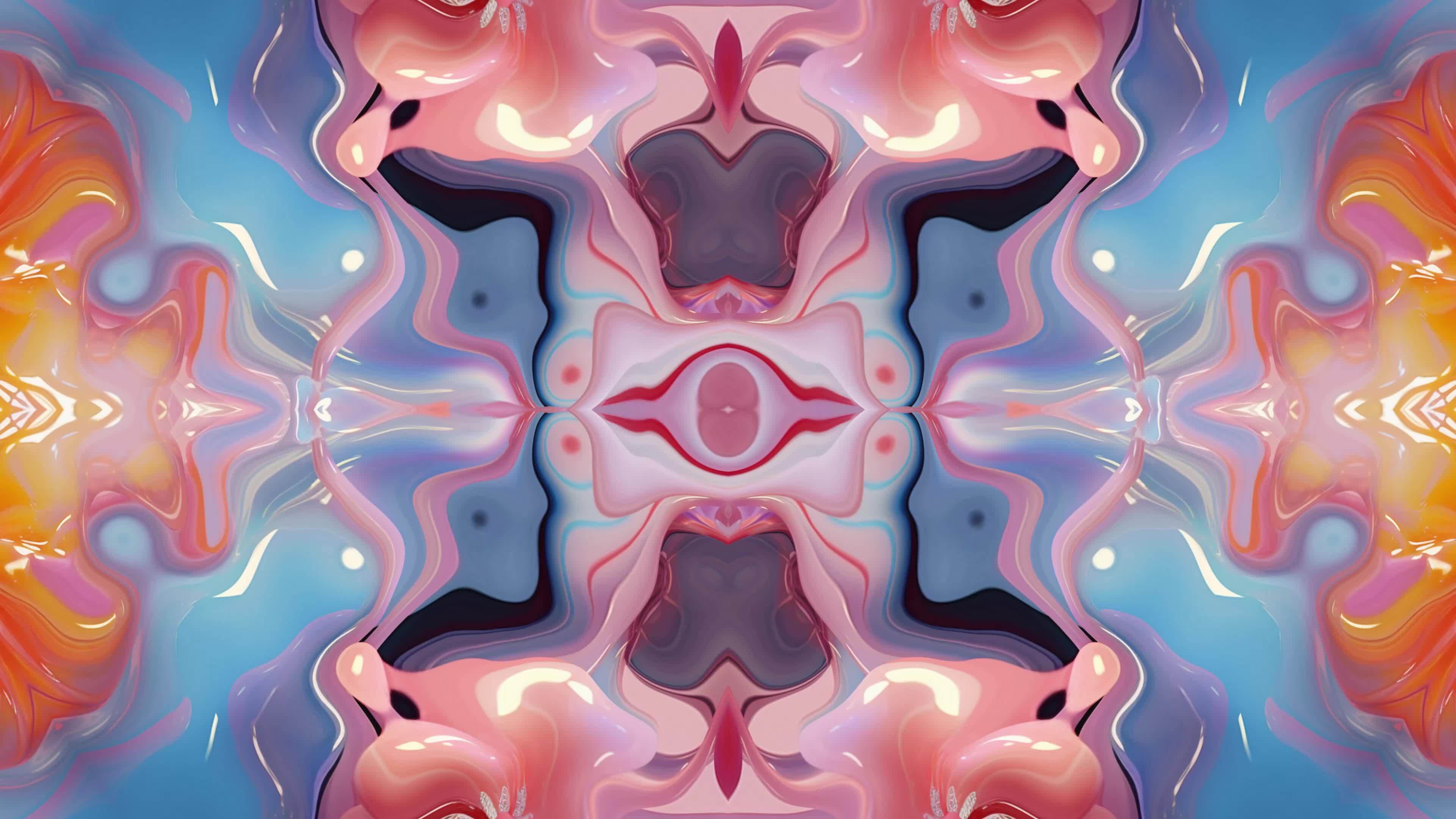 Abstract Color Background With Symmetrical Repeating Patterns Seamless