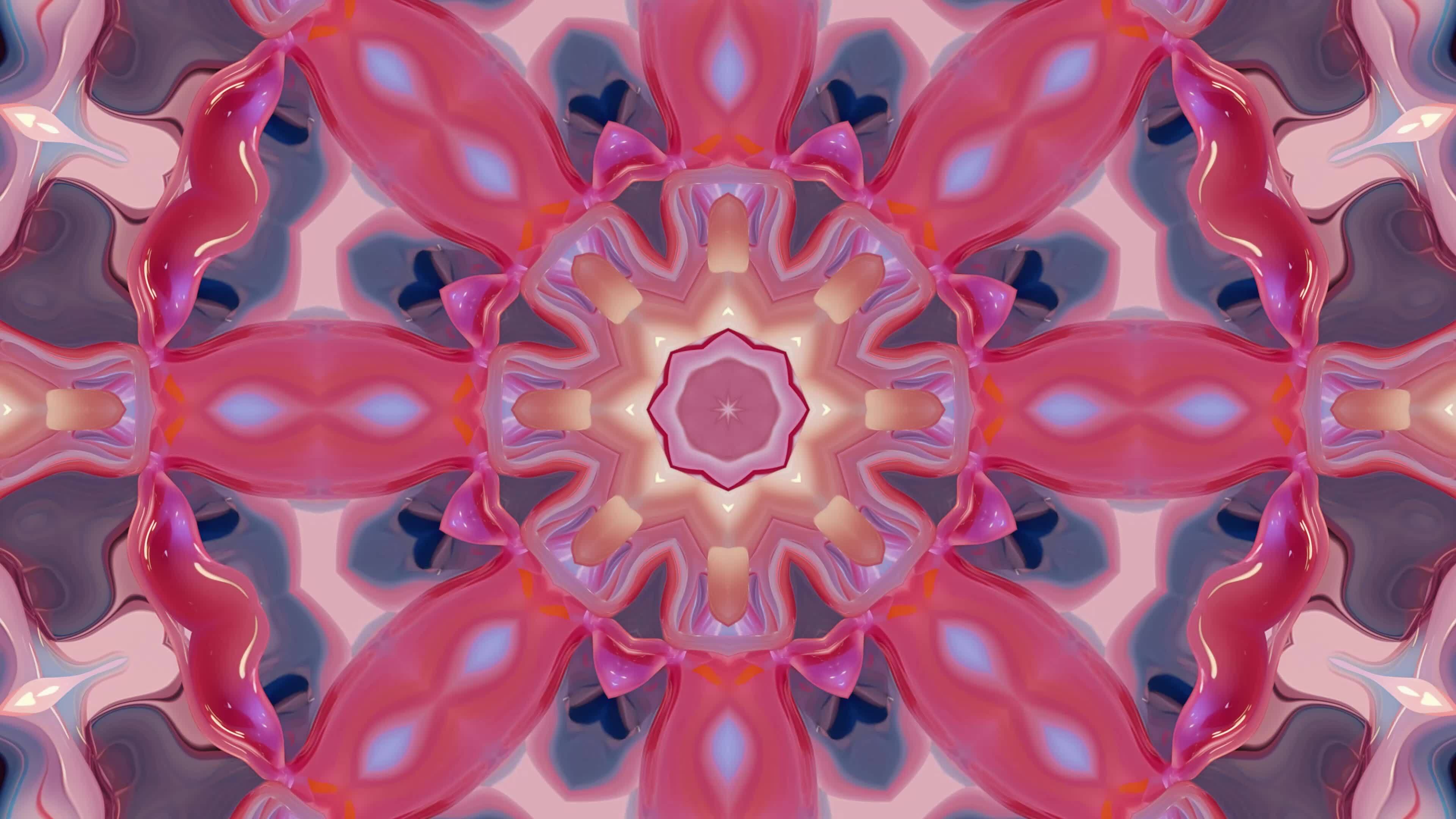 Abstract Color Background With Symmetrical Repeating Patterns Seamless Looping Animation