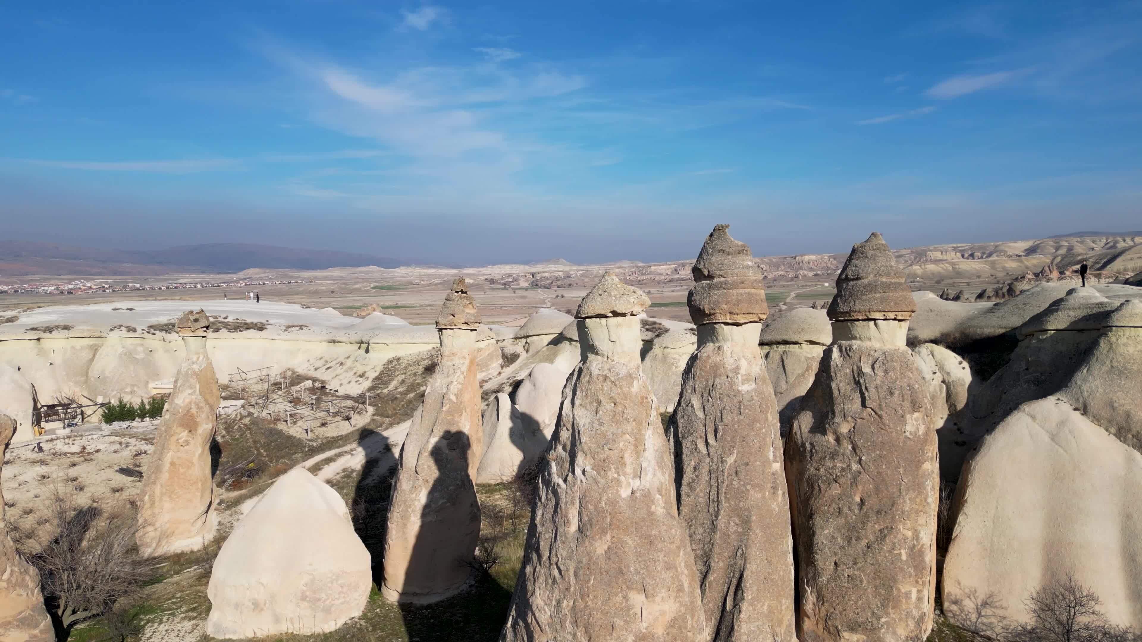 Aerial drone view of the natural beauty of the Fairy Chimneys in ...