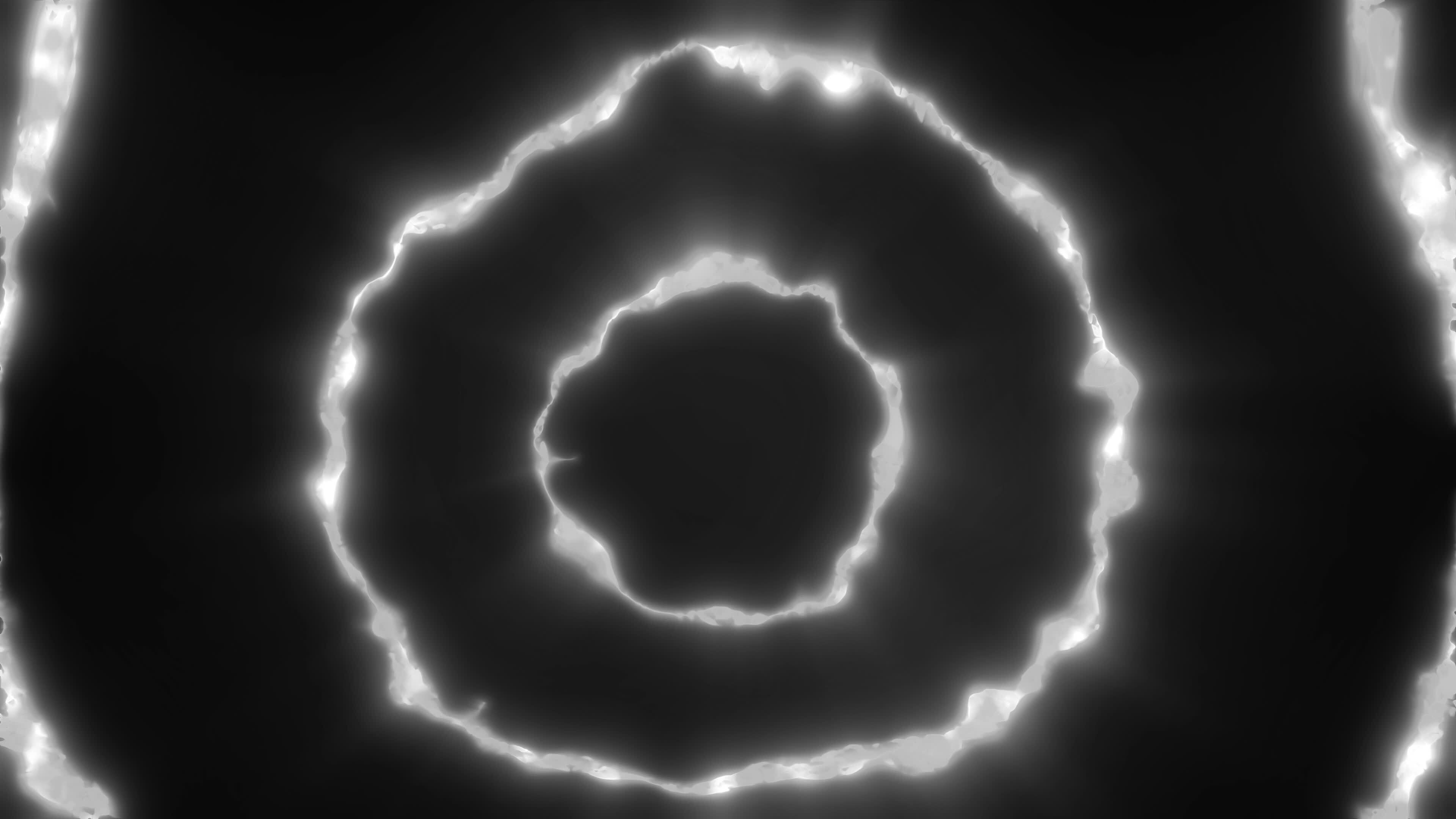 Abstract background looped circles a tunnel of flying black and white ... Abstract background looped circles a tunnel of flying black and white ...