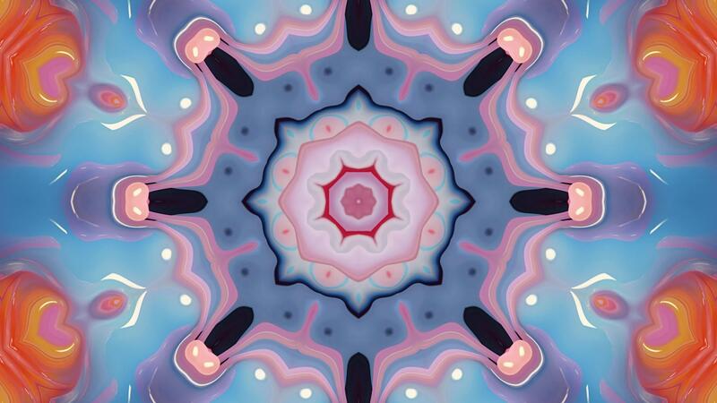 Abstract Color Background With Symmetrical Repeating Patterns Seamless Looping Animation