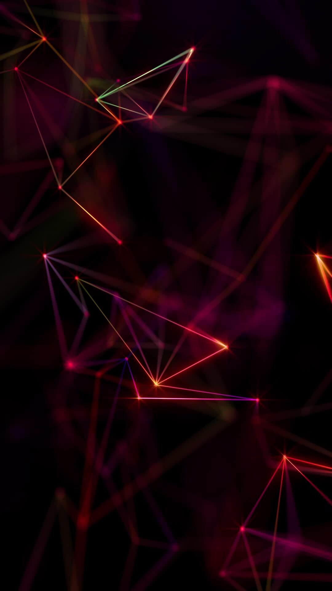 Vertical video - abstract plexus technology background with glowing red connecting lines and ...
