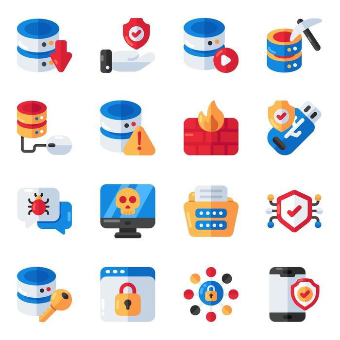 Data Icon Set Vector Art, Icons, and Graphics for Free Download
