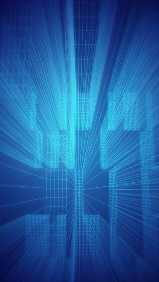 Vertical Video - retro blue wireframe grid motion background animation. This 1980s style vintage ...