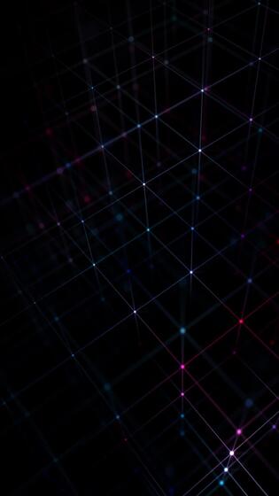 Vertical Video Glowing Neon Colored Cubic Grid Of Digital Data Nodes And Flashing Information