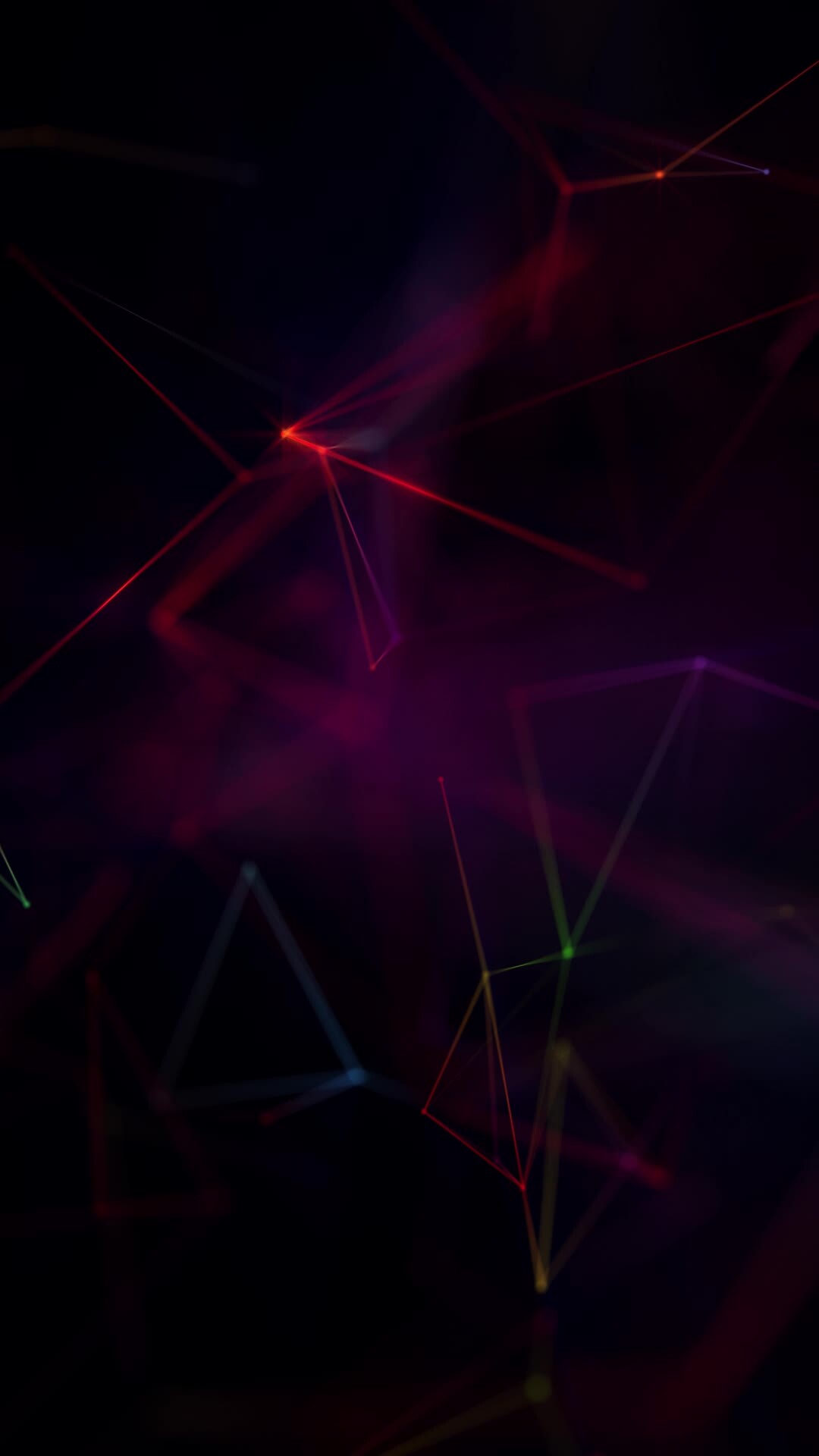 Vertical video - abstract plexus technology background with glowing multicolored connecting ...