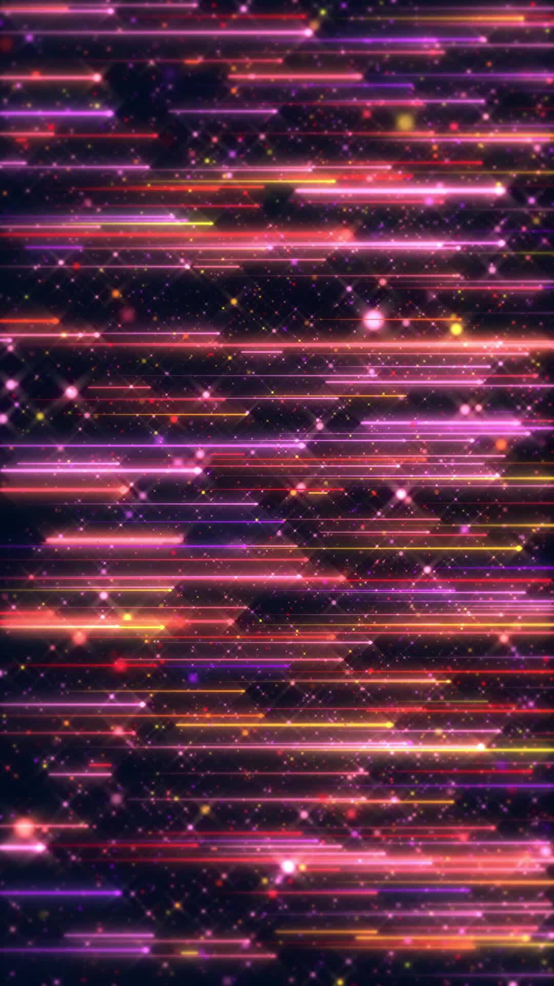 Vertical video - abstract background animation with glittering shiny multicolored particles and ...