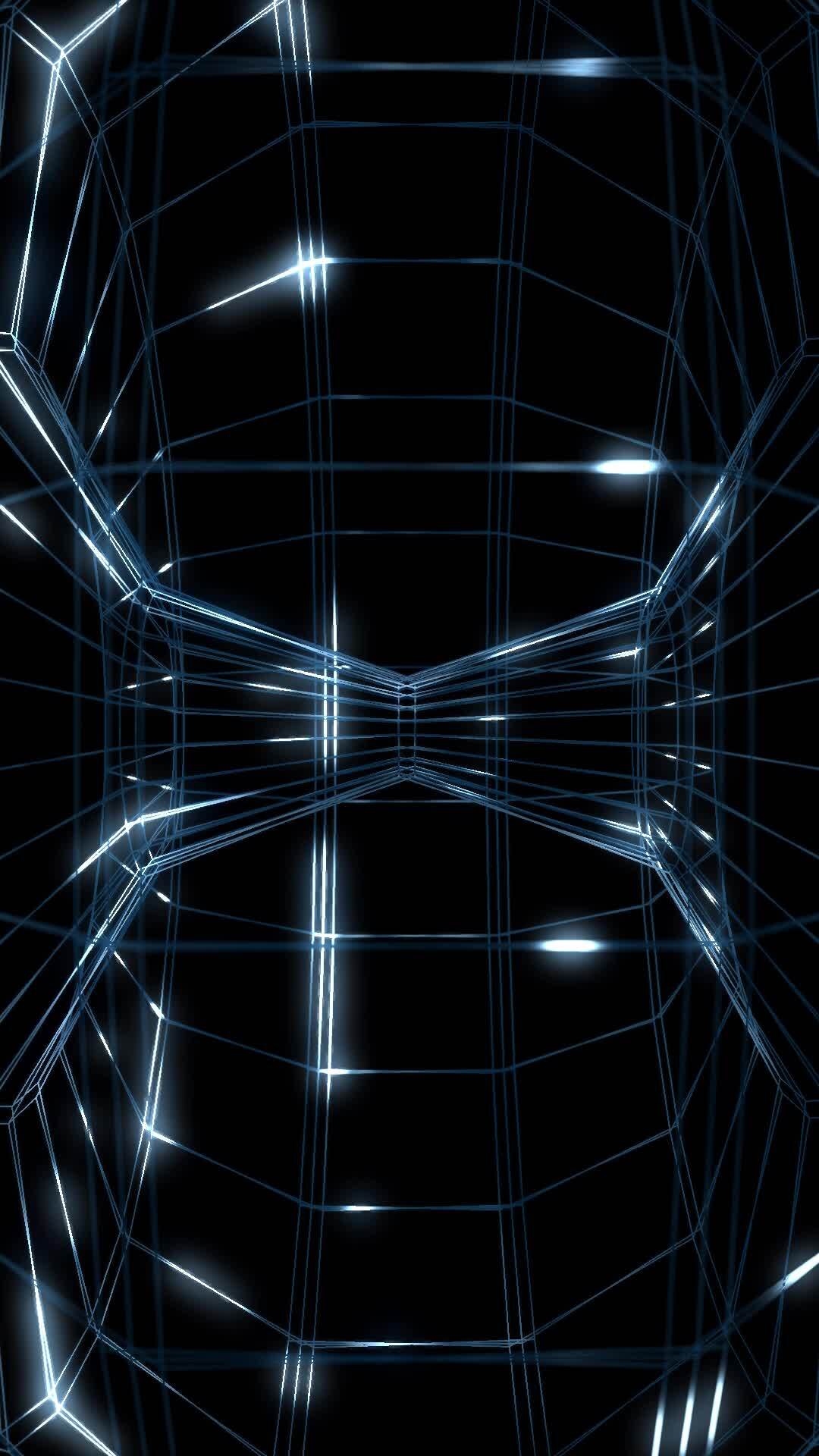 Vertical Video Abstract Technology Background Animation With A Rotating Futuristic Blue