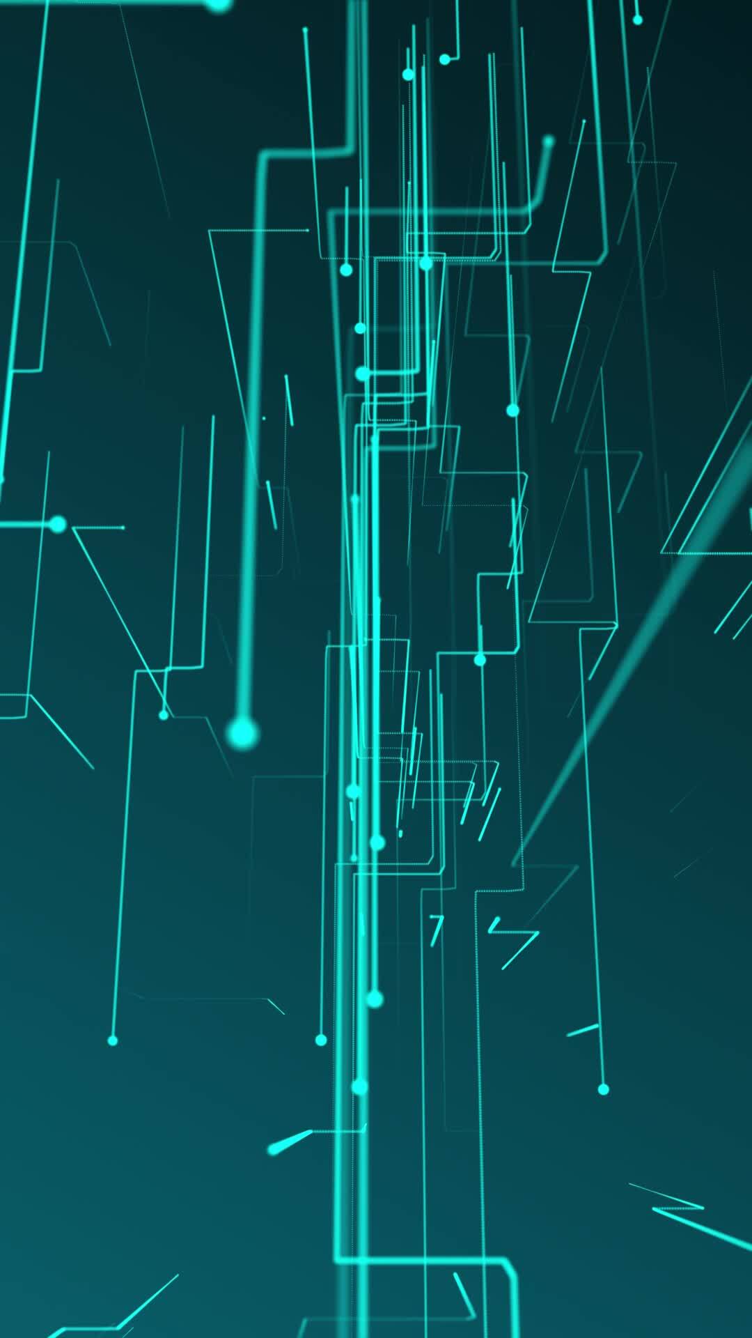 Vertical Video Abstract Tech 3d Circuit Board Styled Background With