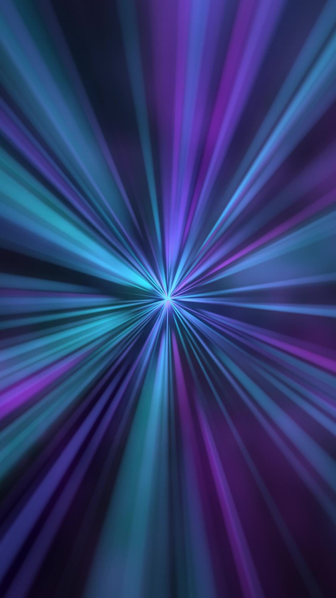 Vertical video - interstellar hyperspace motion background. Flying at warp speed through glowing ...