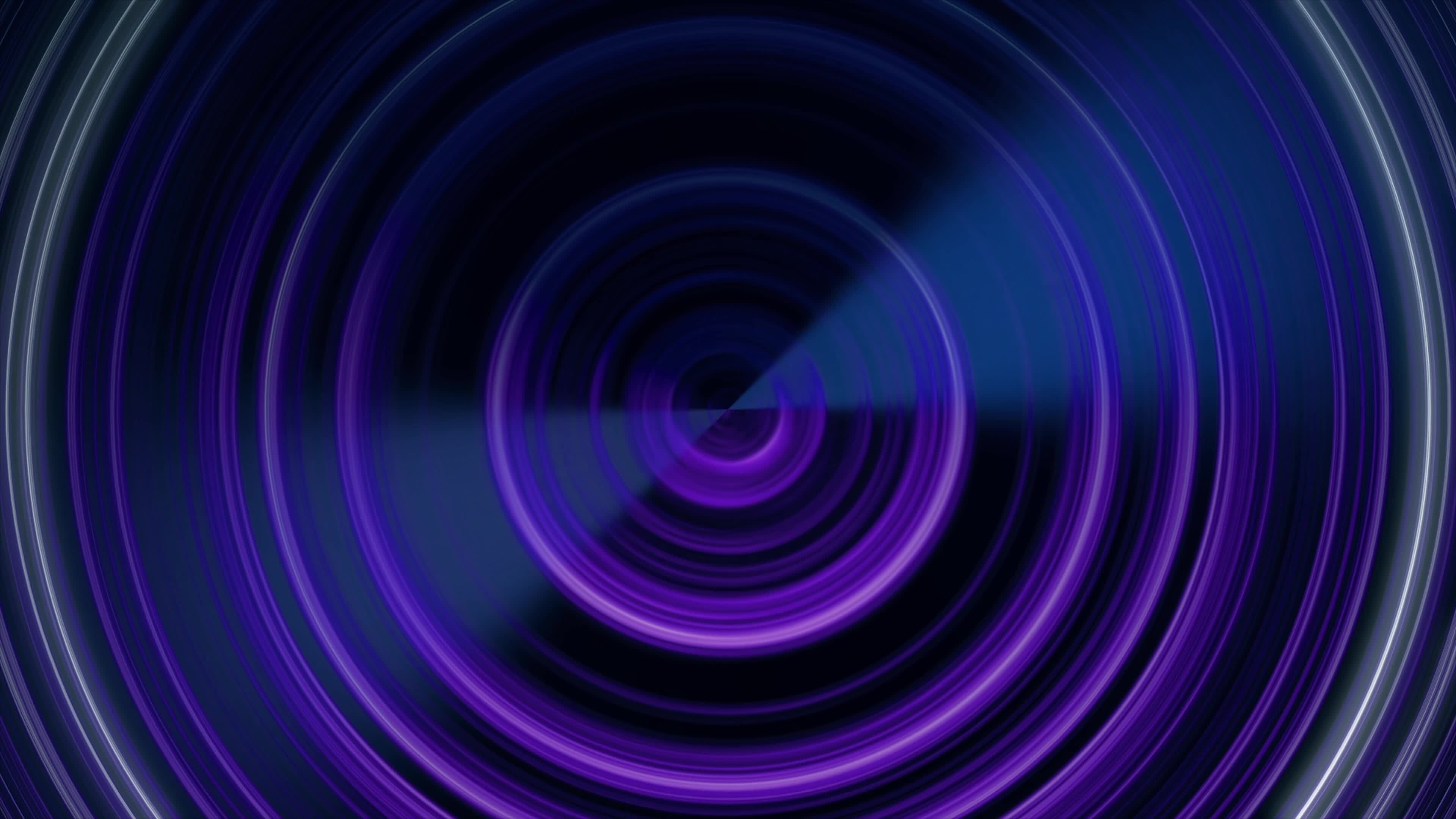 Circular sound waves. Abstract animation of circular lines pulsating from center. Looped ...