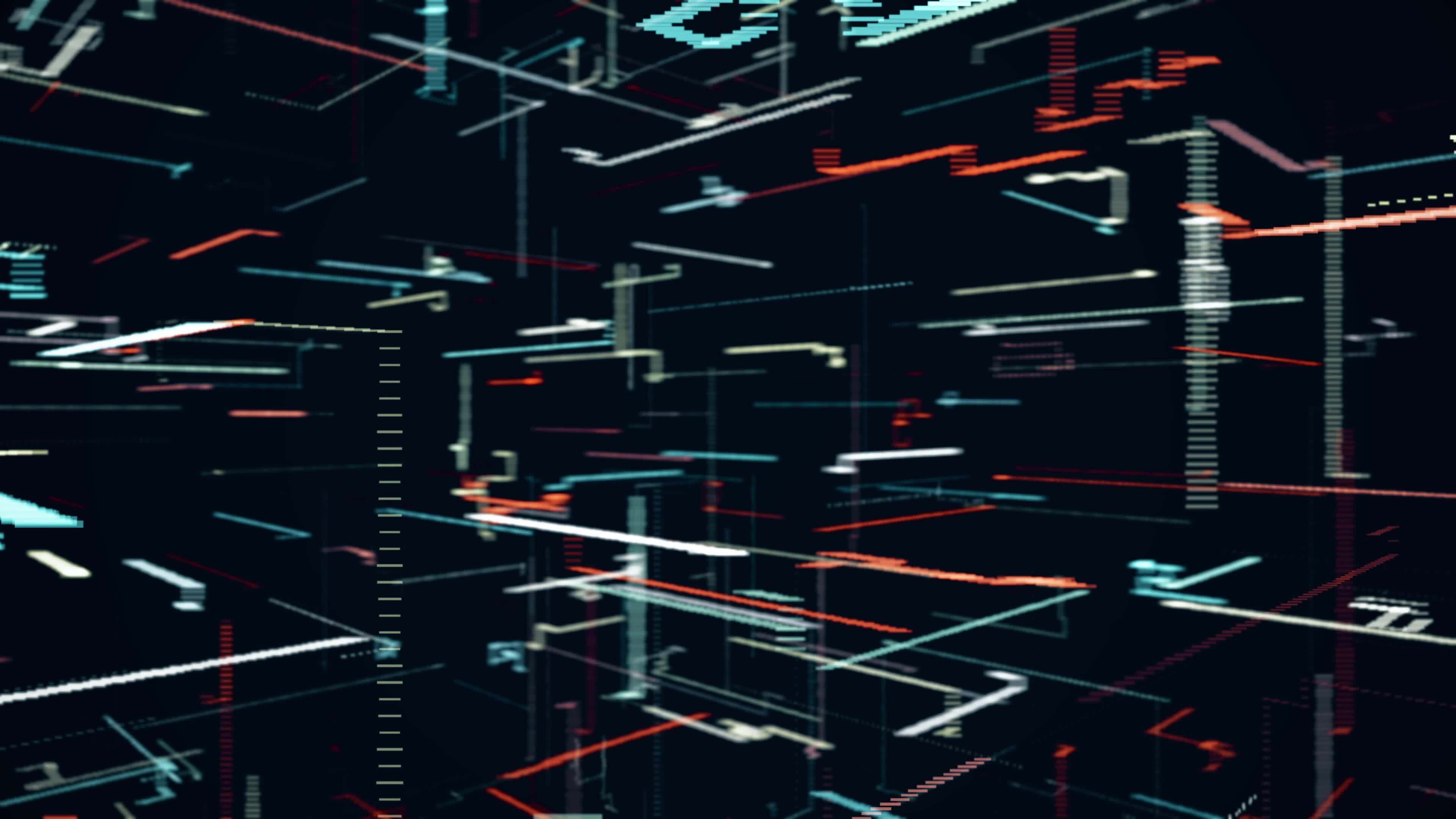 Abstract Technological Animation With Constantly Building Chart
