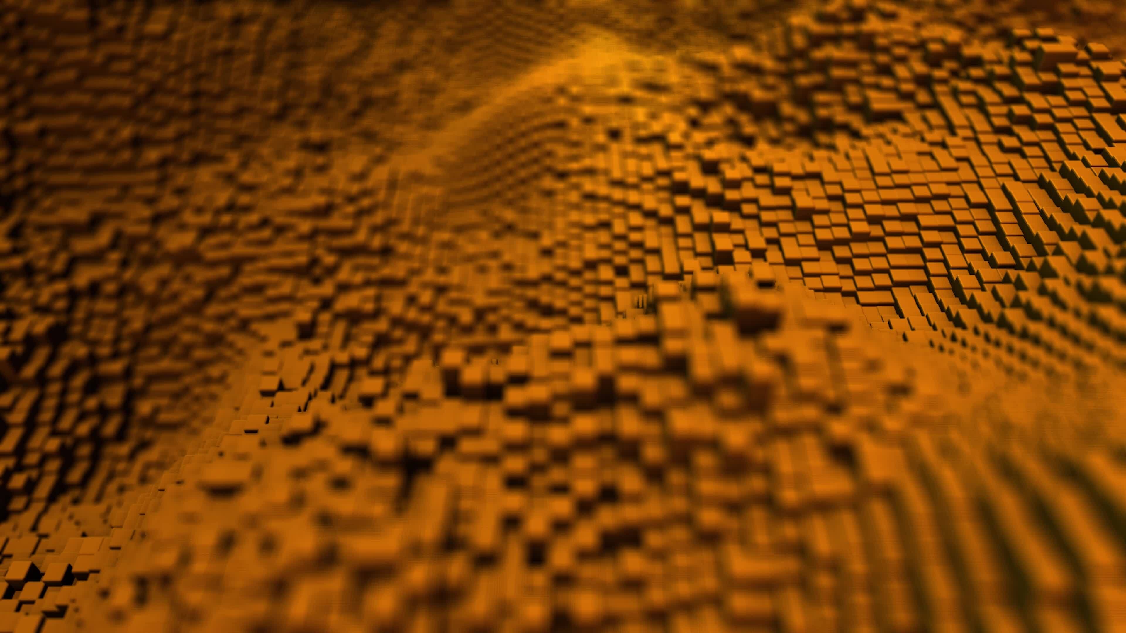 Waves In Cyberspace Of Cubic Shapes Animation Abstract Background