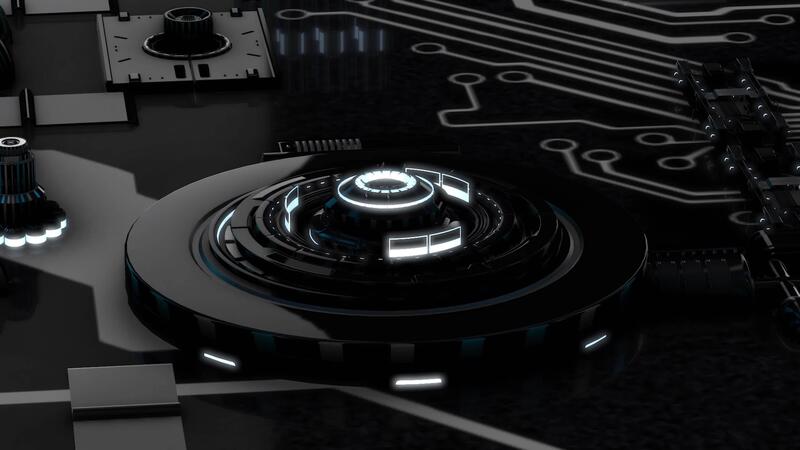 3D animation of details and technologies. Animation. Ultra future ...