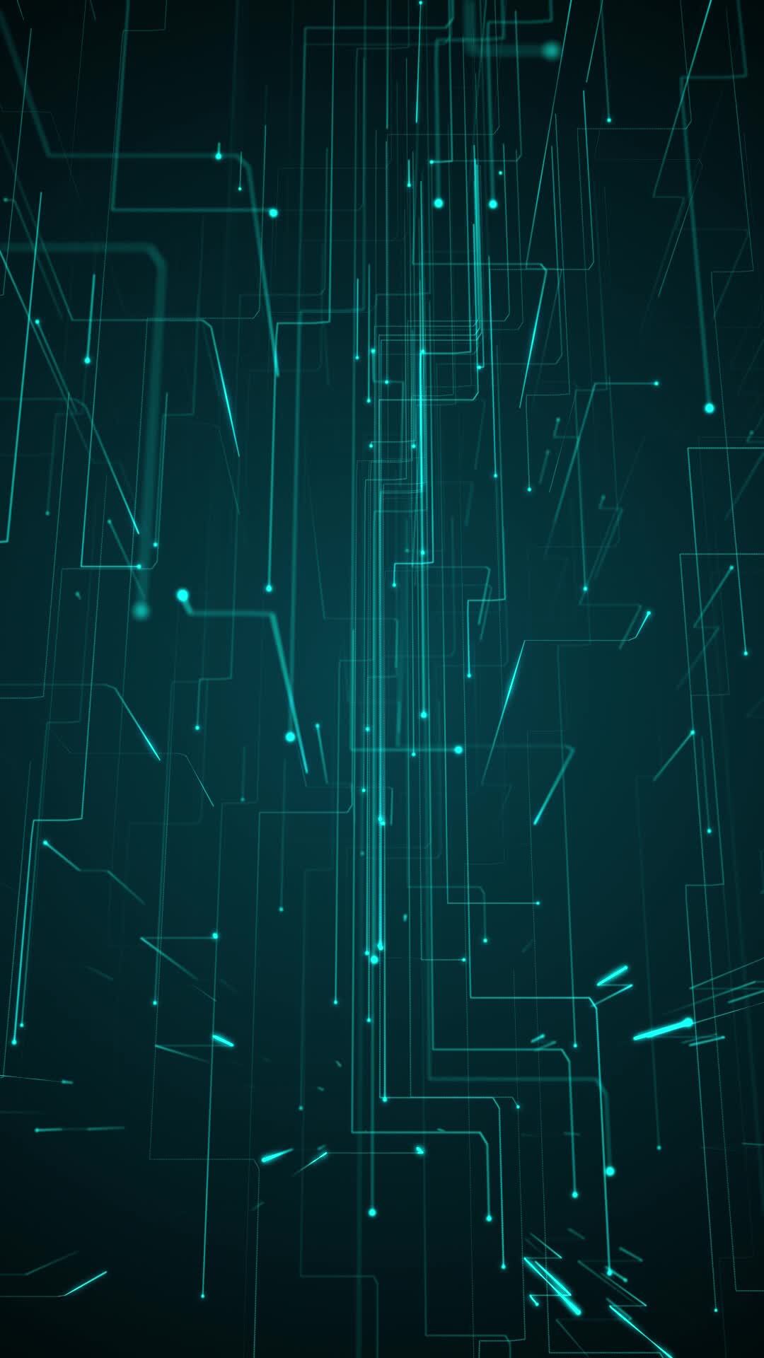 Vertical Video Abstract Tech 3d Circuit Board Styled Background With