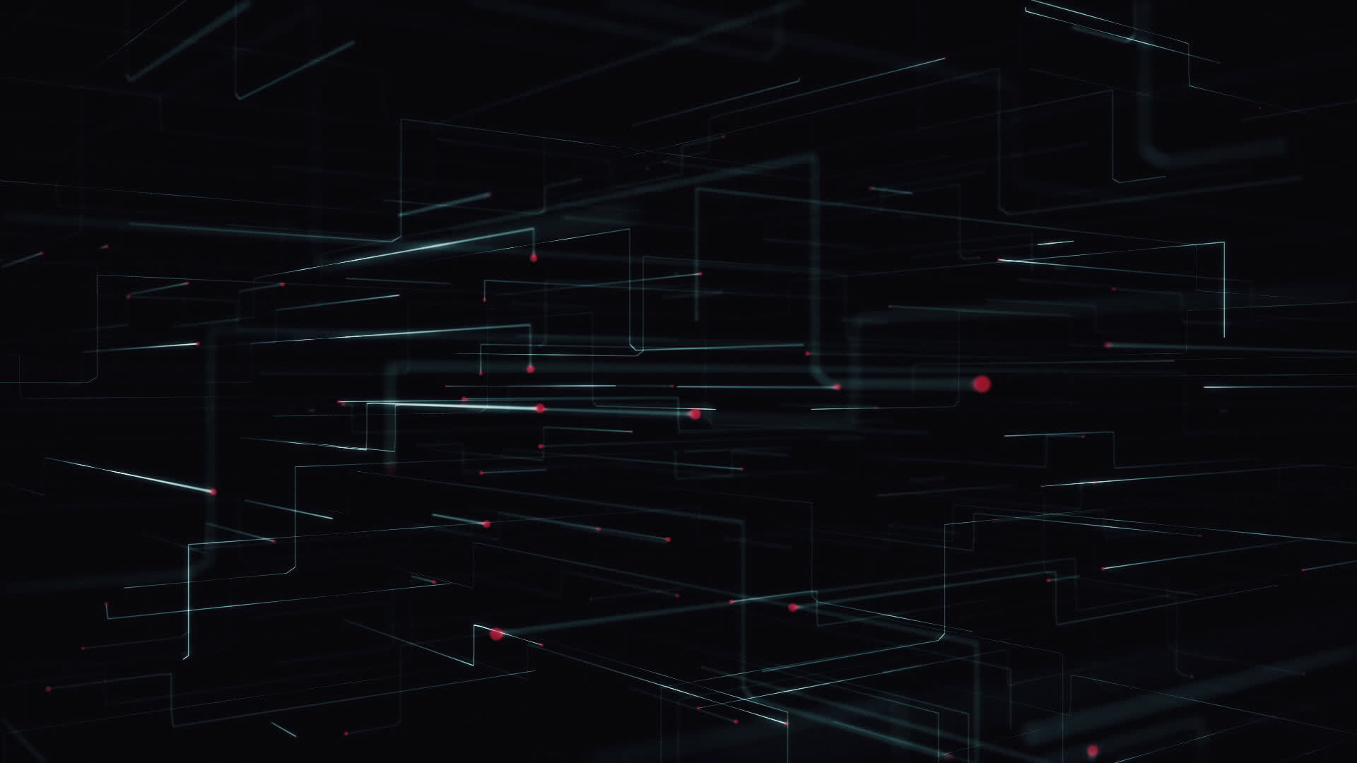 Abstract Tech 3d Circuit Board Styled Background With Fast Moving Nodes Streaming Digital Data
